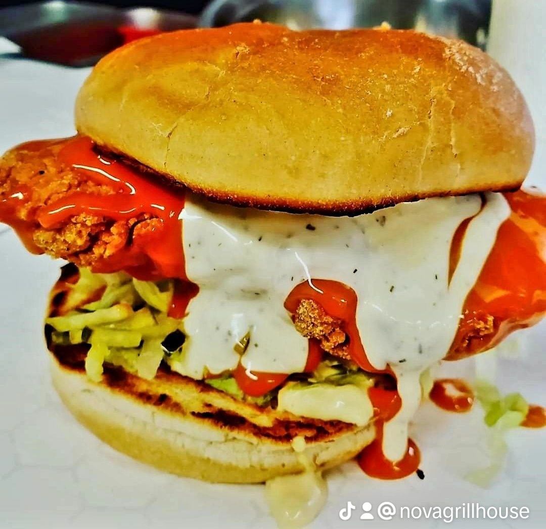 HONEY-DILL BUFFALO CHICKEN BURGER | Nova Grillhouse